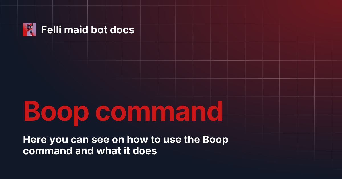 Boop command | Felli maid bot docs